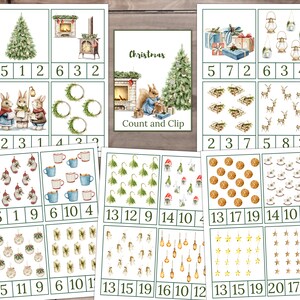 Christmas Count and Clip Cards, Counting Activities, Christmas ...