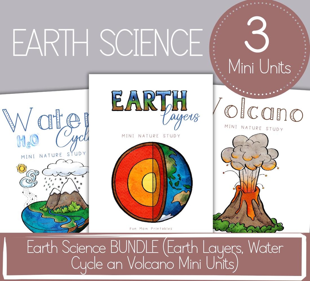Earth Science BUNDLE (earth Layers, Water Cycle an Volcano Mini Units ...