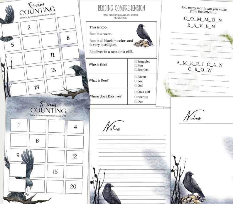 RAVEN Unit Study Anatomy Nature Study Science Handwriting - Etsy