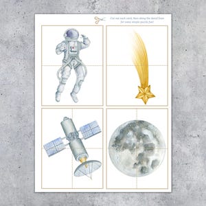 SPACE Matching Cards Game, Symmetry Puzzle, Toddler Preschool Activity ...