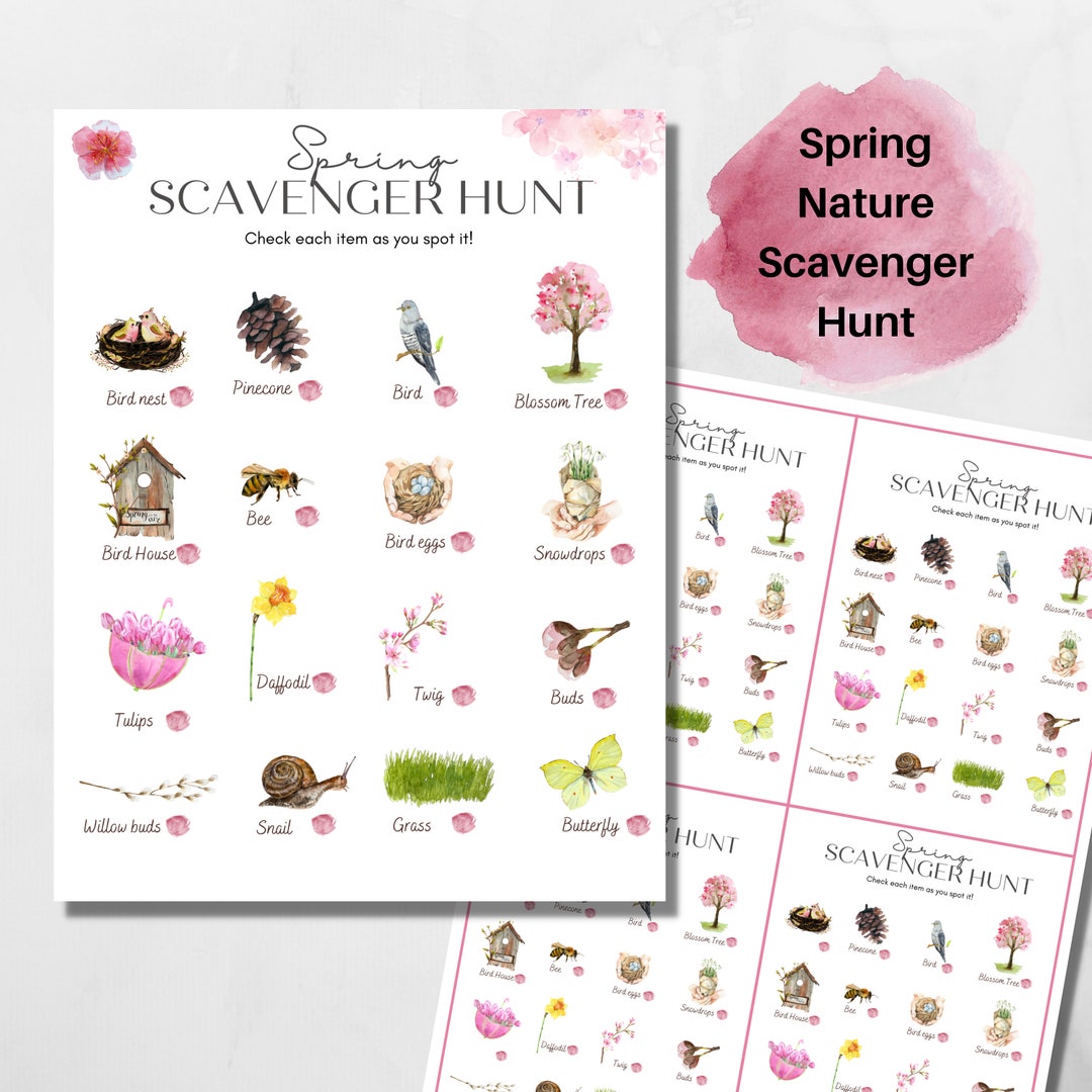 Spring Nature Scavenger Hunt, Nature Study, Outdoor Spring Scavenger ...