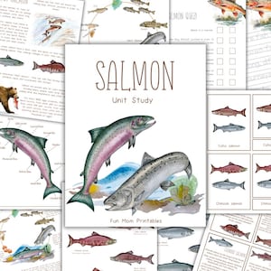 Salmon Life Cycle Unit Study: Homeschool Science Printable (INSTANT ...