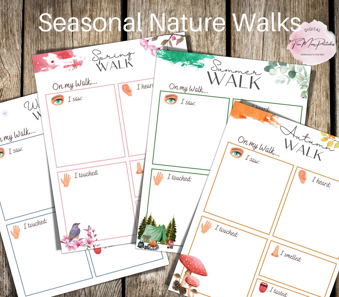 Seasonal Nature Walk, Observation Activity Pages, Notes Pages, Outdoor ...