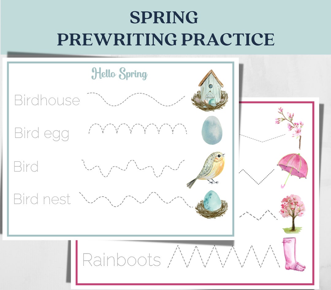 Spring Words Tracing Worksheets: Fine Motor Skills (printable PDF) - Etsy