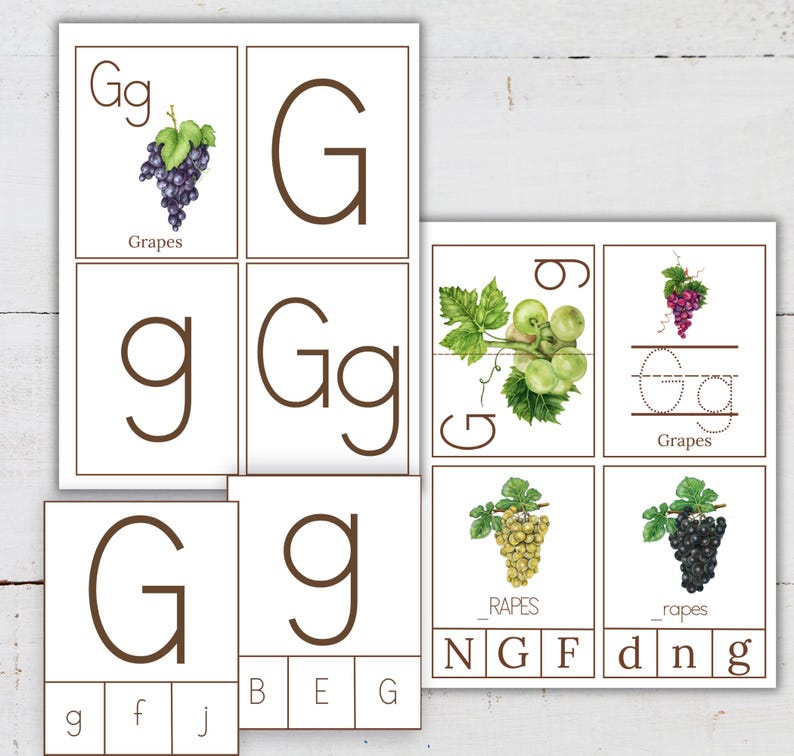 Letter G is for Grapes Printable: Alphabet Learning Activities (instant ...