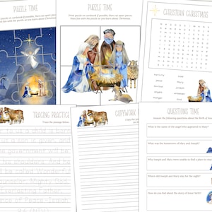NATIVITY Unit Study, Vocabulary, Jesus Birth Story, Handwriting ...
