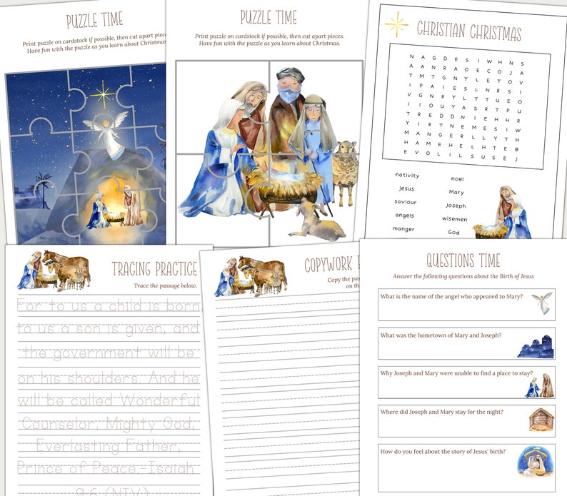 NATIVITY Unit Study Vocabulary Jesus Birth Story - Etsy