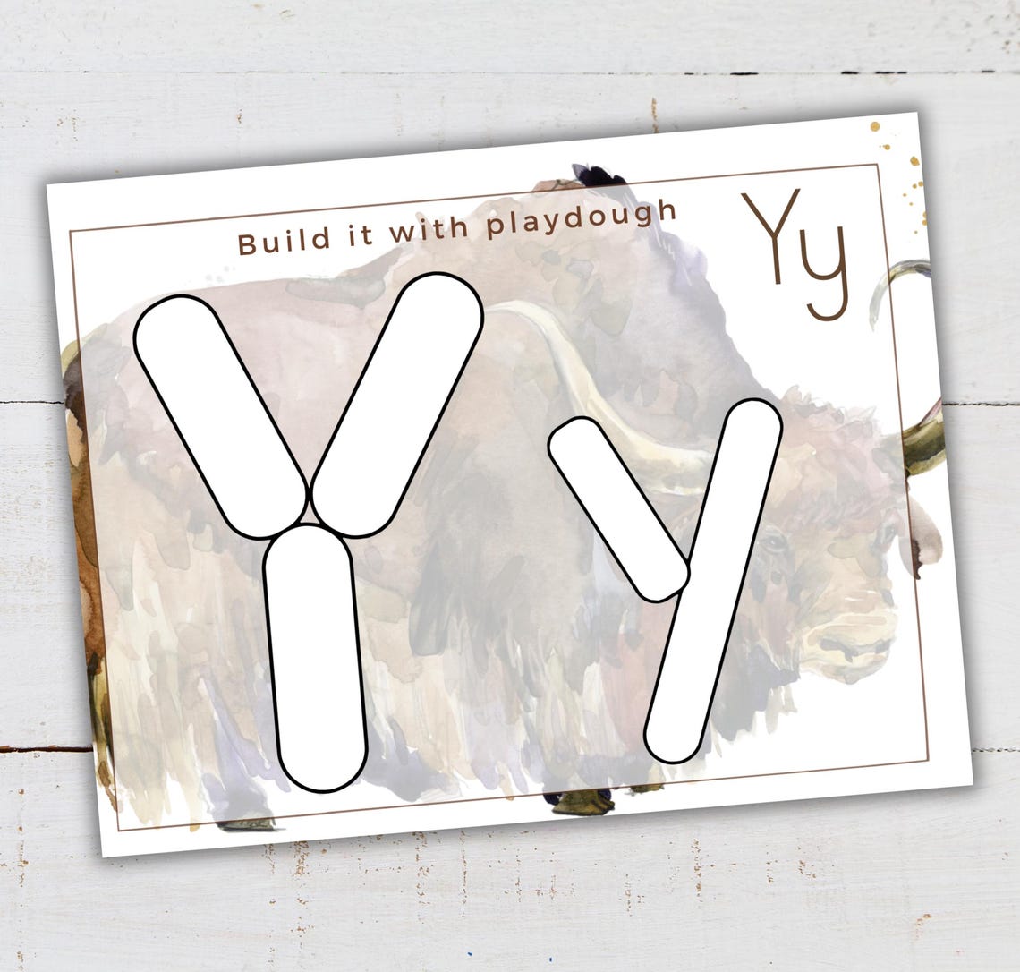 Letter Y Yak Alphabet Learning Printables (digital Download) - Etsy