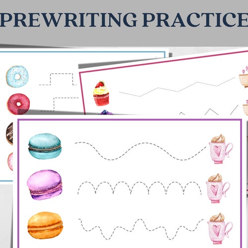 Prewriting Fine Motor Tracing Worksheets Shape Tracing Sheet - Etsy