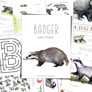 Badger Unit Study: Homeschool Science, Anatomy & Life Cycle (printable ...