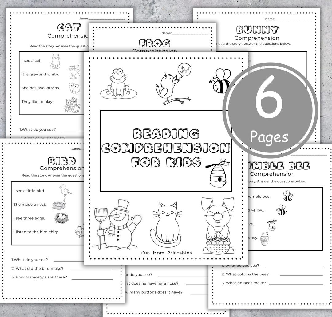 Reading Comprehension Worksheets for Kindergartners | 1st Graders ...