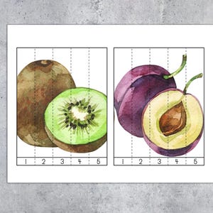 Fruit Number Sequence Puzzles Printable, Montessori Fruit and ...