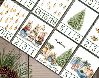 Christmas Counting Cards - Etsy