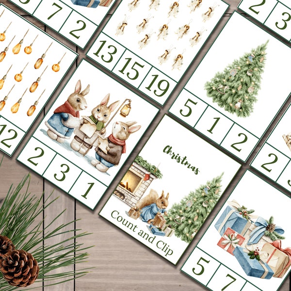 Count and Clip Cards - Etsy