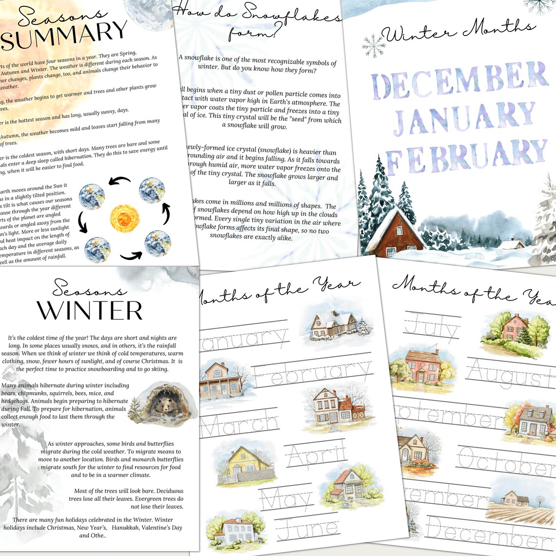 WINTER Nature Unit Study Winter Activities Handwriting - Etsy