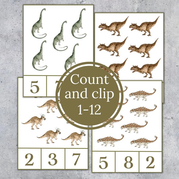 Count and Clip Cards - Etsy