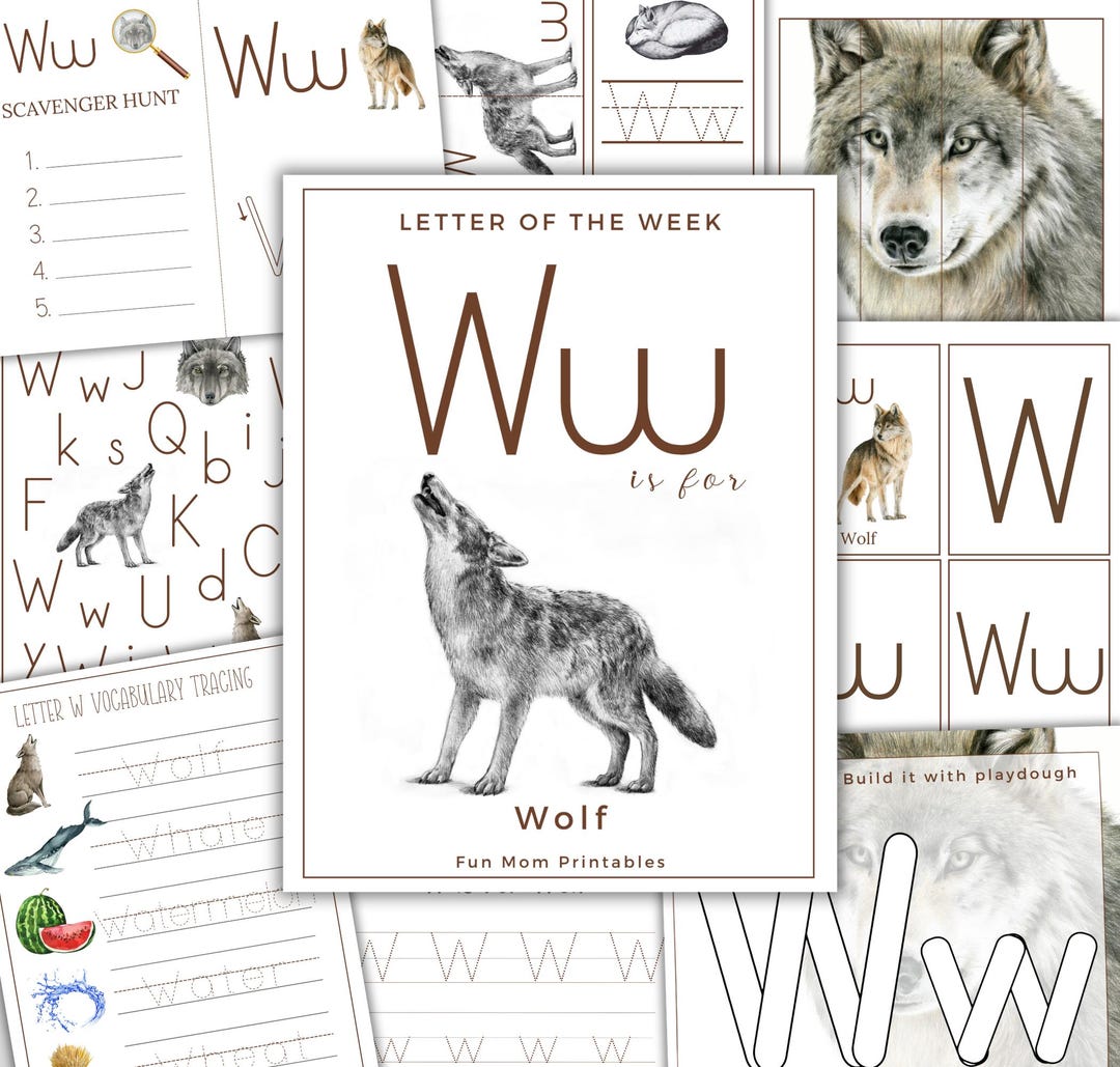 LETTER of the WEEK, W is for Wolf, Letter W Activities, Alphabet ...