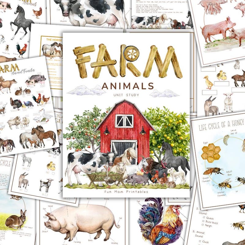 Unit Study Farm Animal - Etsy