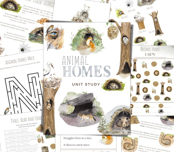 ANIMAL HOMES Unit Study Nature Study Science Handwriting - Etsy