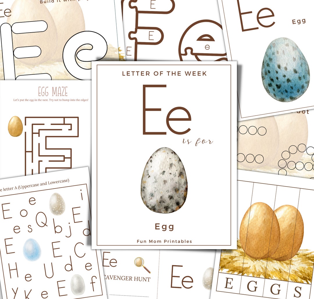 LETTER of the WEEK, E is for Egg, Letter E Activities, Alphabet ...