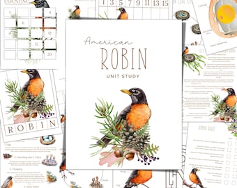 American Robin Life Cycle Pack Homeschool Printable 3-part Cards Nature ...