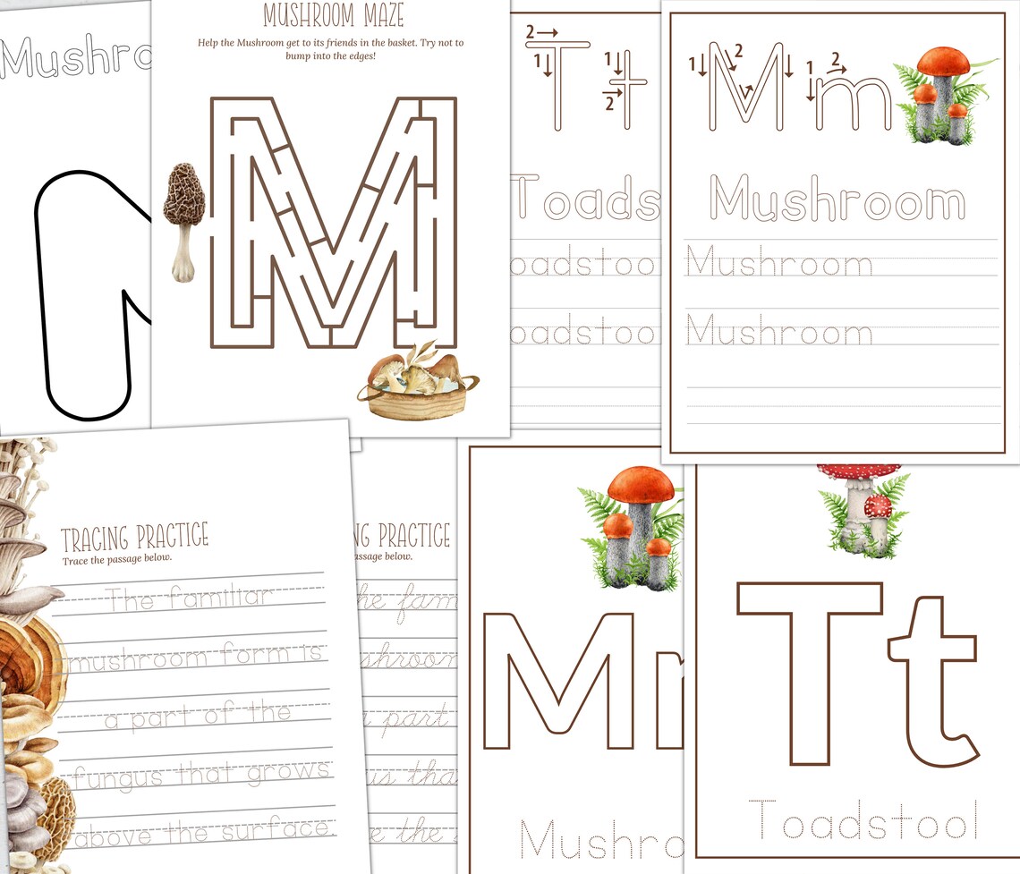 Mushroom Unit Study: Life Cycle, Anatomy, Homeschool Printable (instant ...