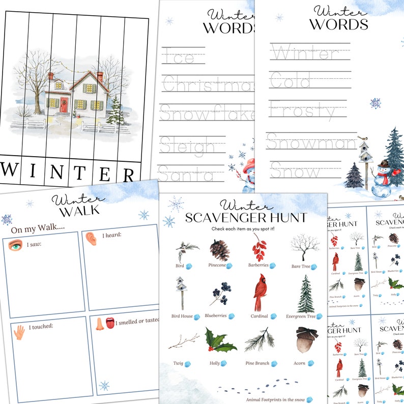 WINTER Nature Unit Study Winter Activities Handwriting - Etsy