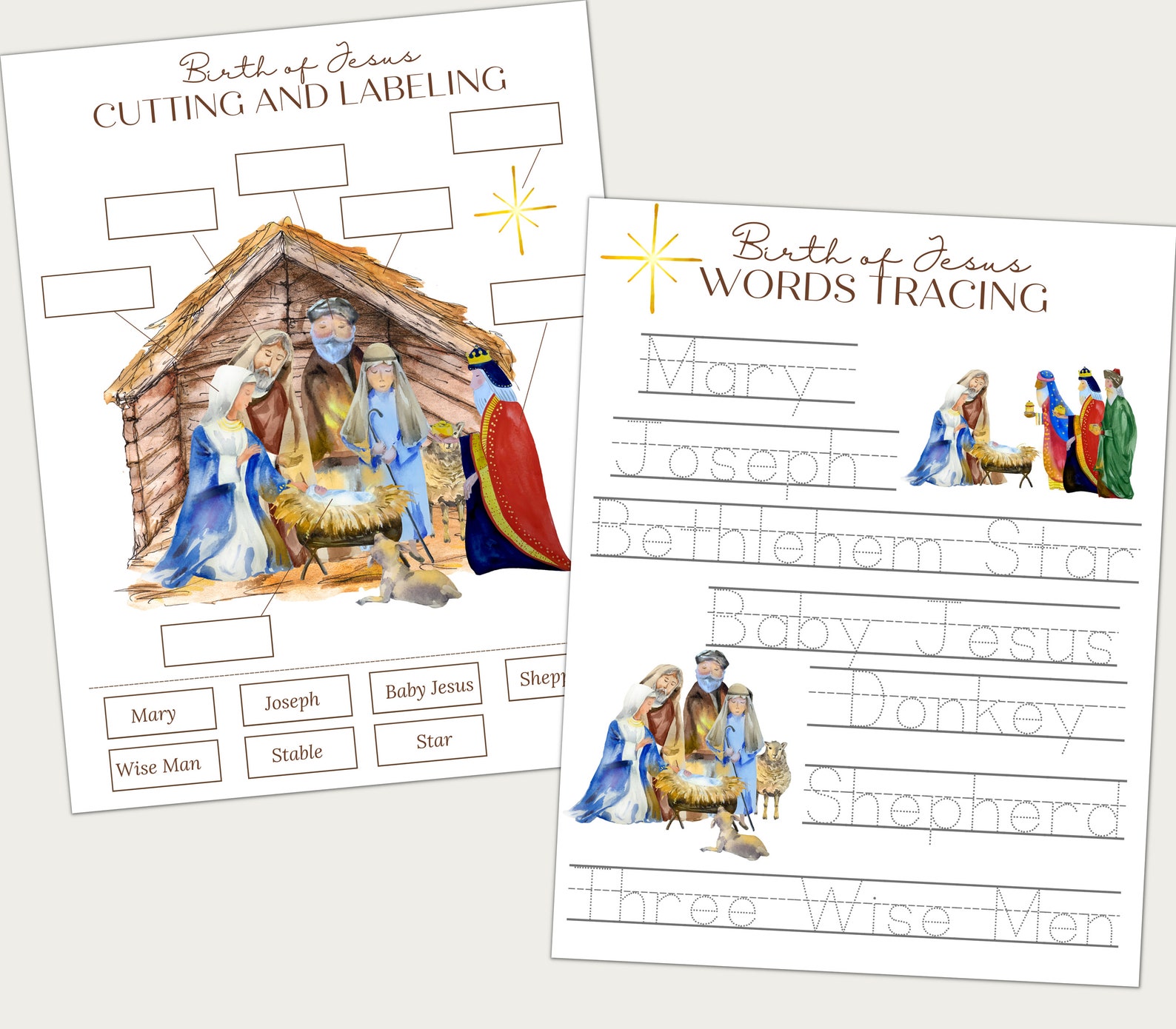 NATIVITY Unit Study Vocabulary Jesus Birth Story - Etsy