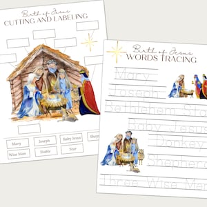 NATIVITY Unit Study, Vocabulary, Jesus Birth Story, Handwriting ...