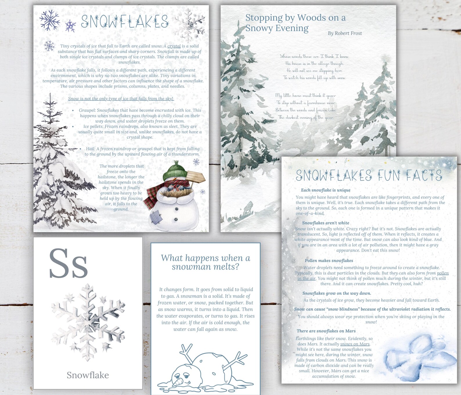 SNOWFLAKE Unit Study, Nature Study, Science, Handwriting, Homeschool ...