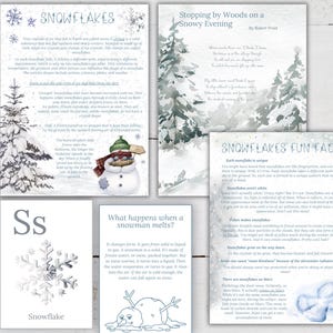 SNOWFLAKE Unit Study, Nature Study, Science, Handwriting, Homeschool ...