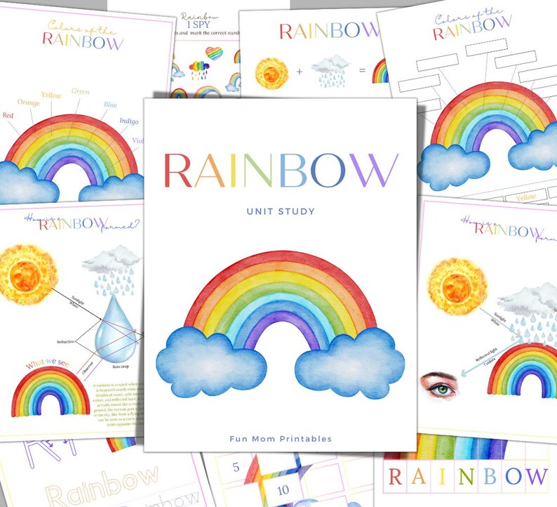 Weather Unit Study Bundle: Rainbow, Water Cycle, Snowflakes (homeschool ...
