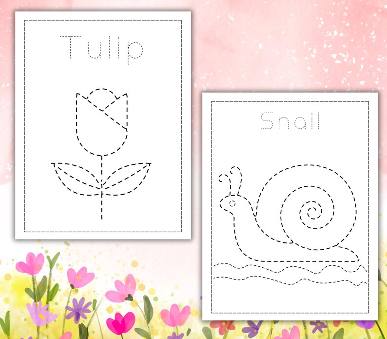 SPRING Themed Tracing Sheets for Kids, Preschool Fine Motor Skills ...