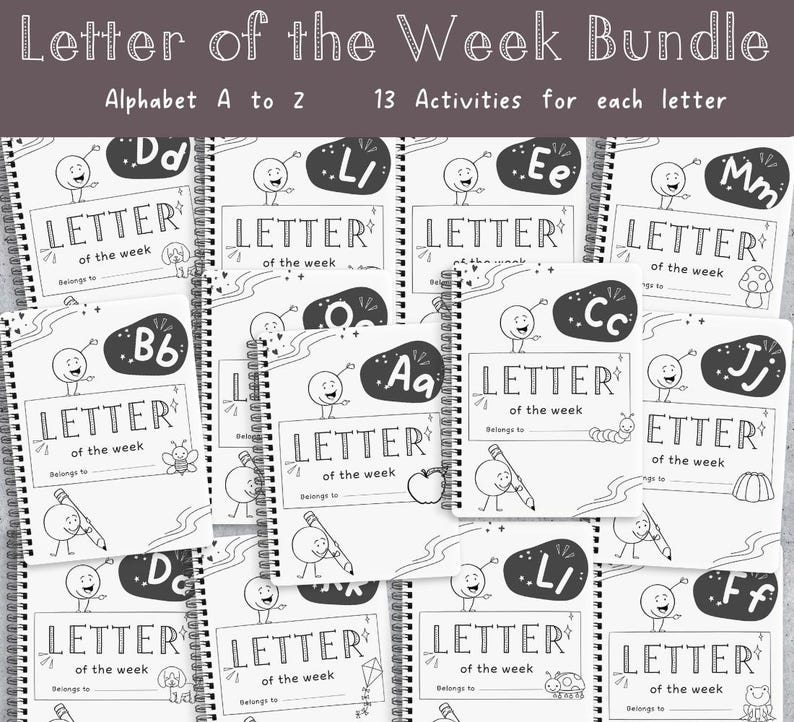 Letter of the Week Bundle: A to Z Alphabet Learning Activities ...