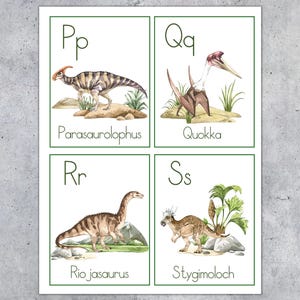 Dinosaur Alphabet Flashcards. Watercolor Letter Cards. Kids Printable ...
