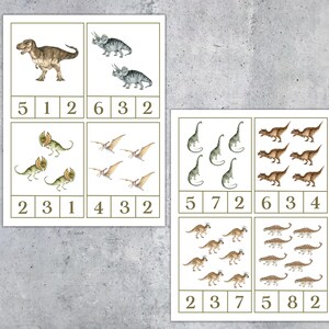 Dinosaurs Count and Clip Cards, 1 to 12 Counting, Toddler Preschool ...