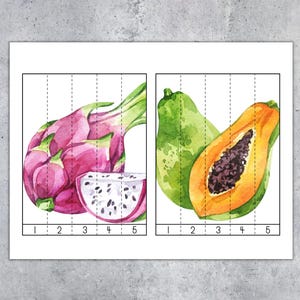 Fruit Number Sequence Puzzles Printable, Montessori Fruit and ...