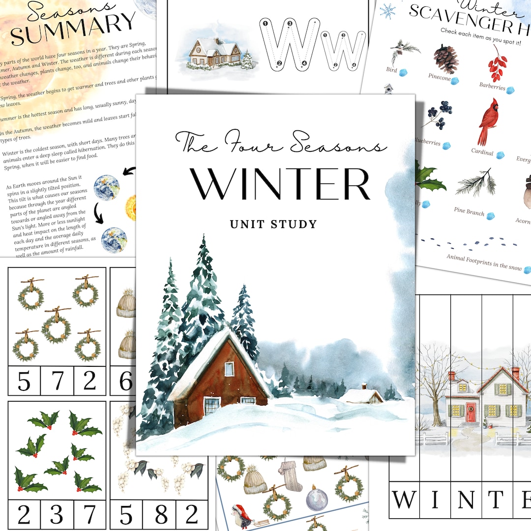 WINTER, Nature Unit Study, Winter Activities, Handwriting, Homeschool ...