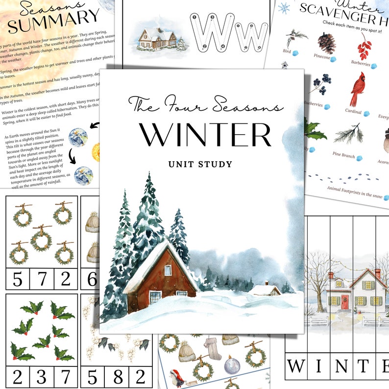 WINTER Nature Unit Study Winter Activities Handwriting - Etsy