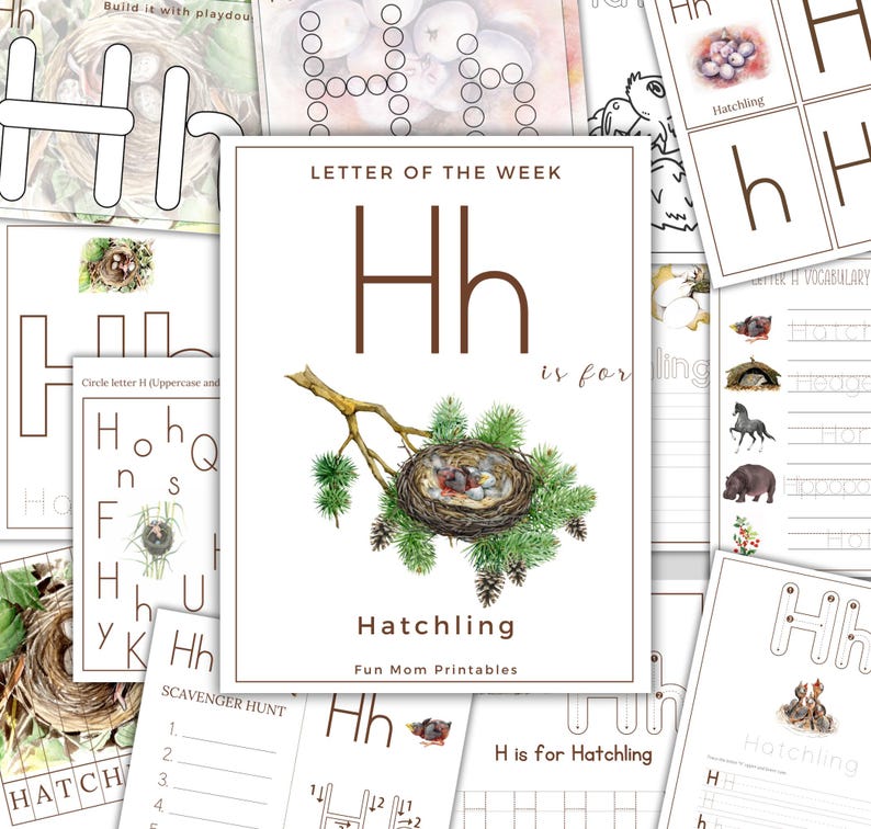 Letter H Hatchling Printable: Alphabet Learning Activities (digital ...