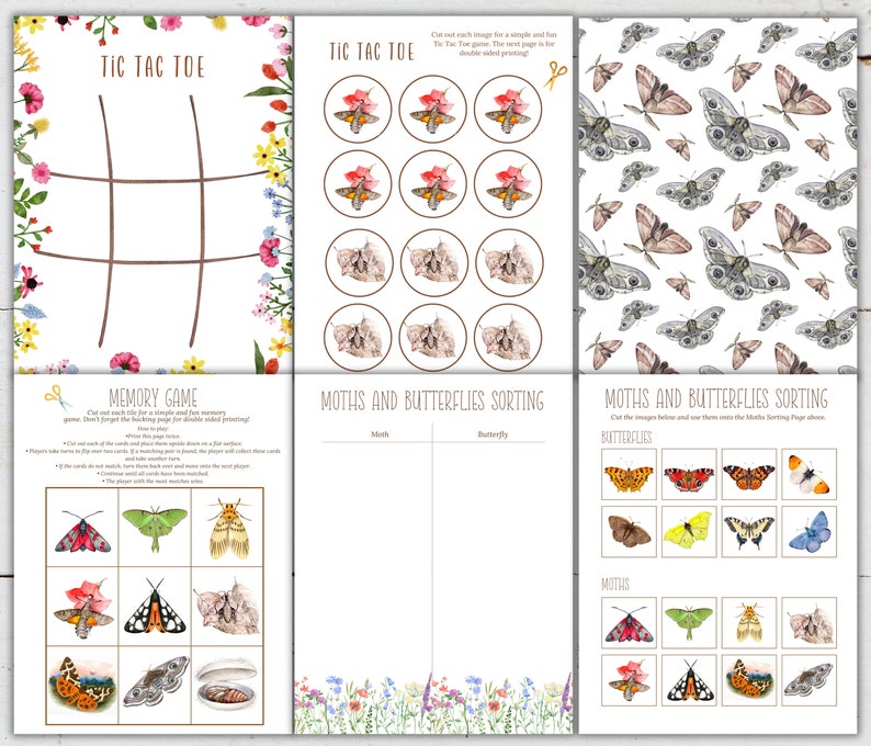 Moths Unit Study: Life Cycle, Anatomy, Homeschool Printable (instant ...