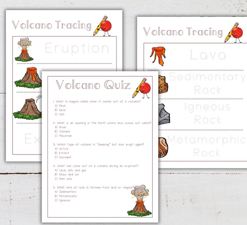 VOLCANO Mini Unit Study (printable PDF) - Etsy