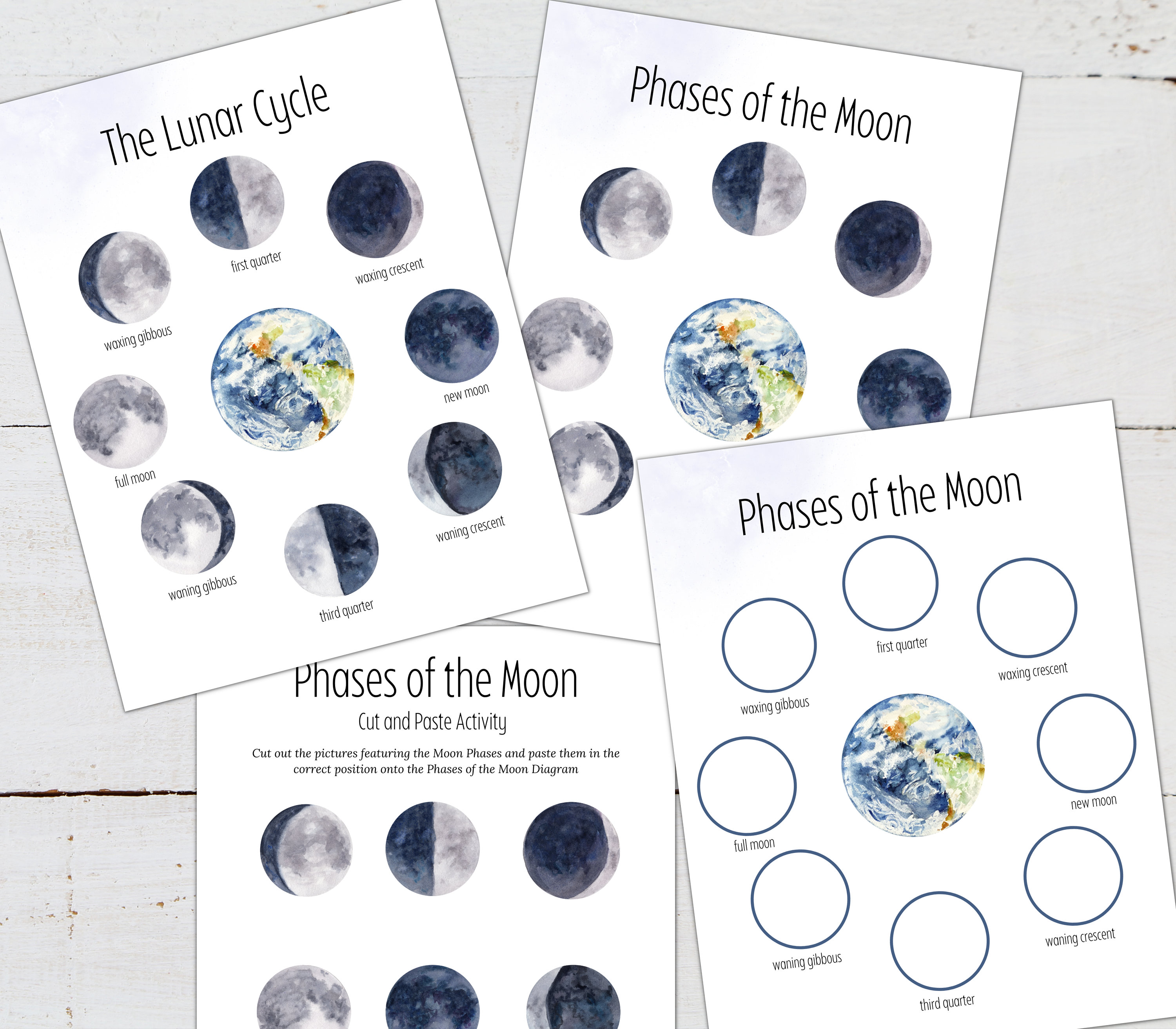 Moon Phases Montessori Mini Unit Study (printable PDF) - Etsy
