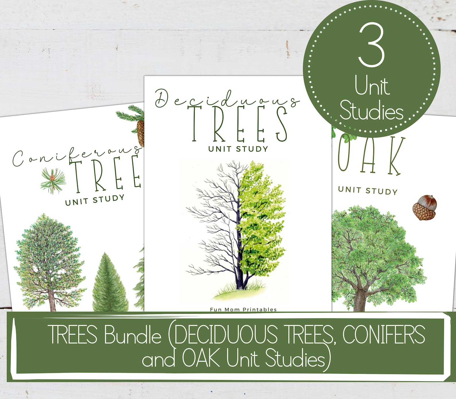 Trees Unit Study Bundle: Deciduous, Coniferous, Oak (instant Download ...