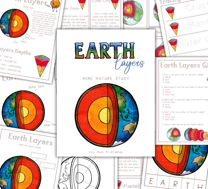 EARTH LAYERS Mini Unit Study (printable PDF) - Etsy