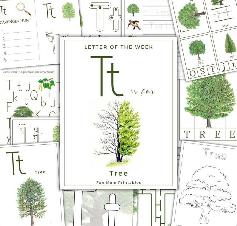 Letter T is for Tree: Alphabet Learning Activities (printable) - Etsy