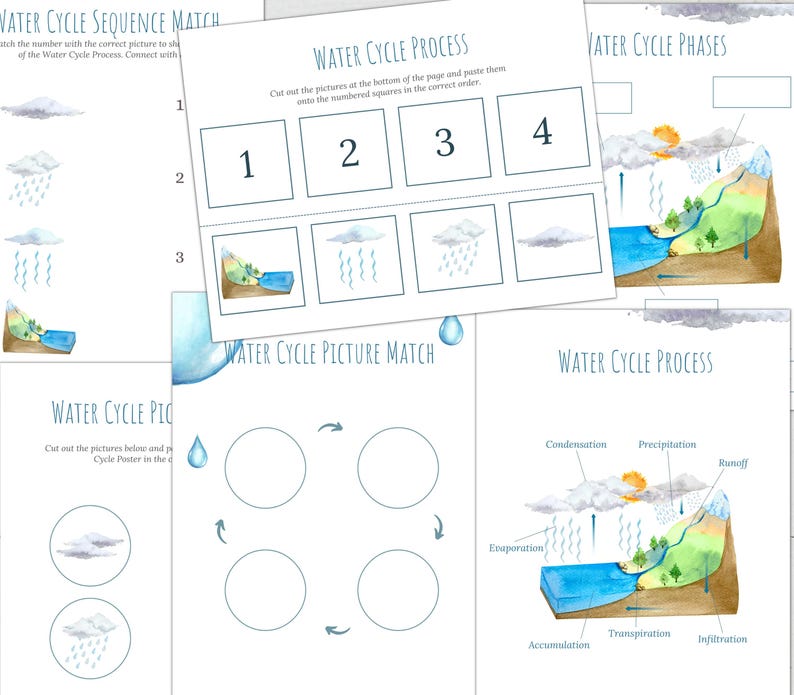 WATER CYCLE Unit Study, Process, Nature Study, Science, Handwriting ...