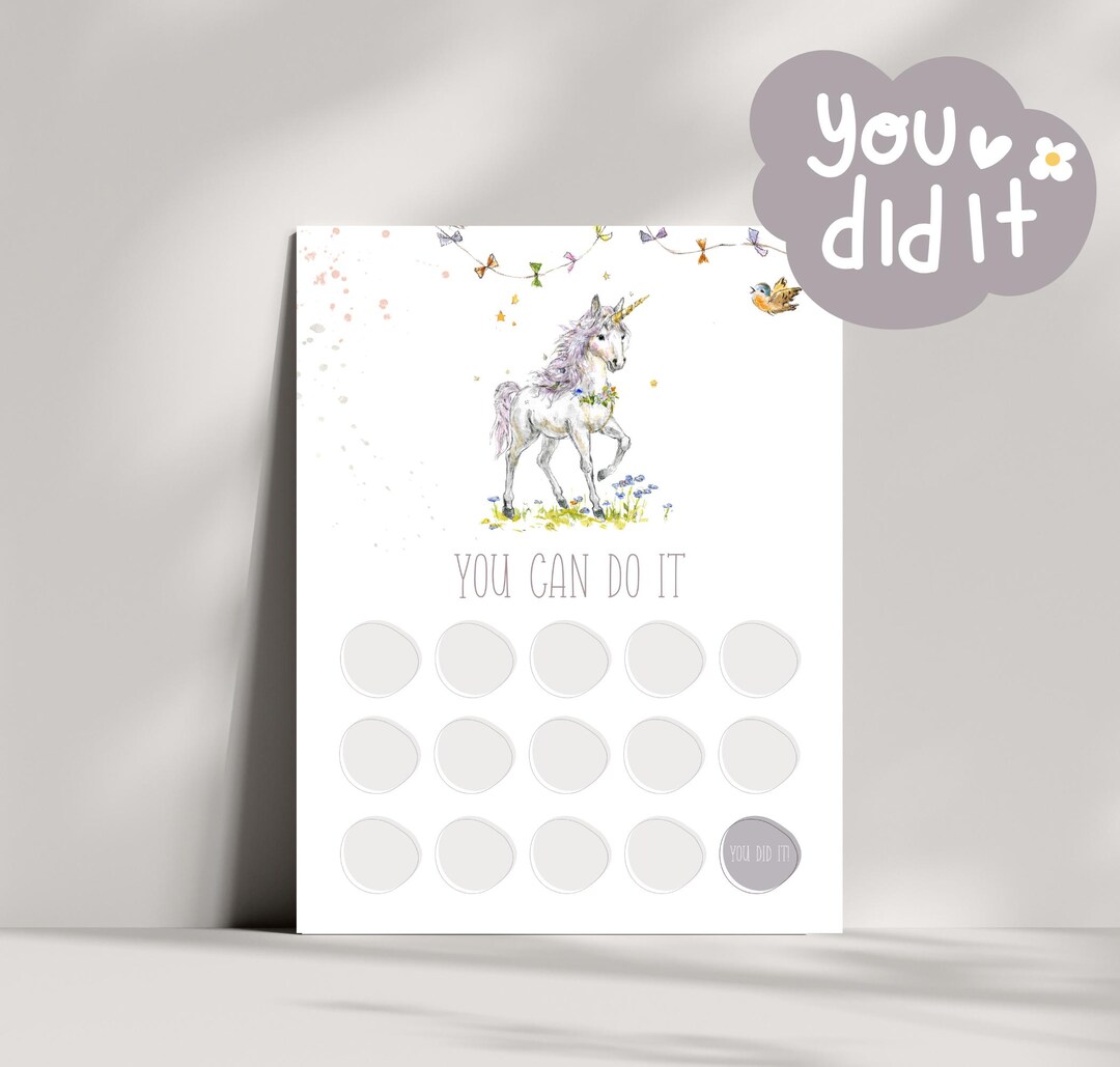 Unicorn Reward Chart for Kids: "i Can Do It" System (PDF) - Etsy UK