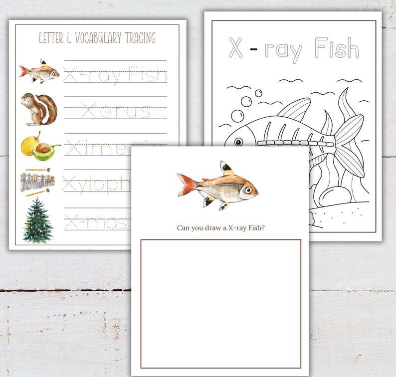 Letter X Activity: X-ray Fish Alphabet Learning (printable Digital ...