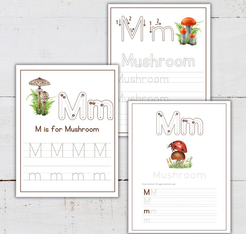 Letter M is for Mushroom: Alphabet Learning Printable (digital Download ...